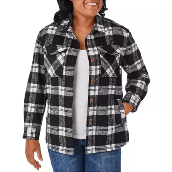 Member’s mark | Jackets & Coats | Members Mark Womens Plaid Shacket ...